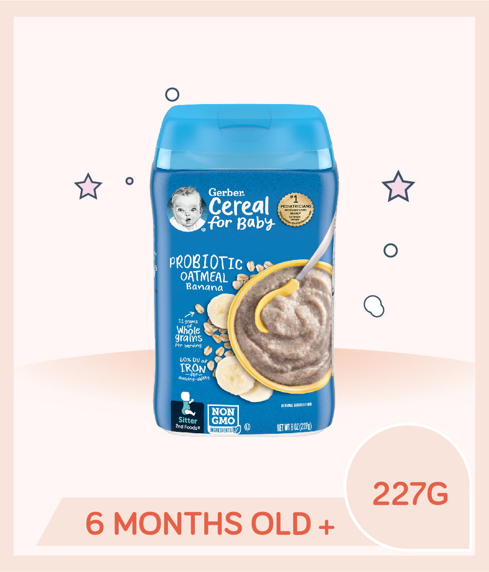 Gerber Fruit & Probiotic Infant Cereal Oatmeal Banana 227g Container ...