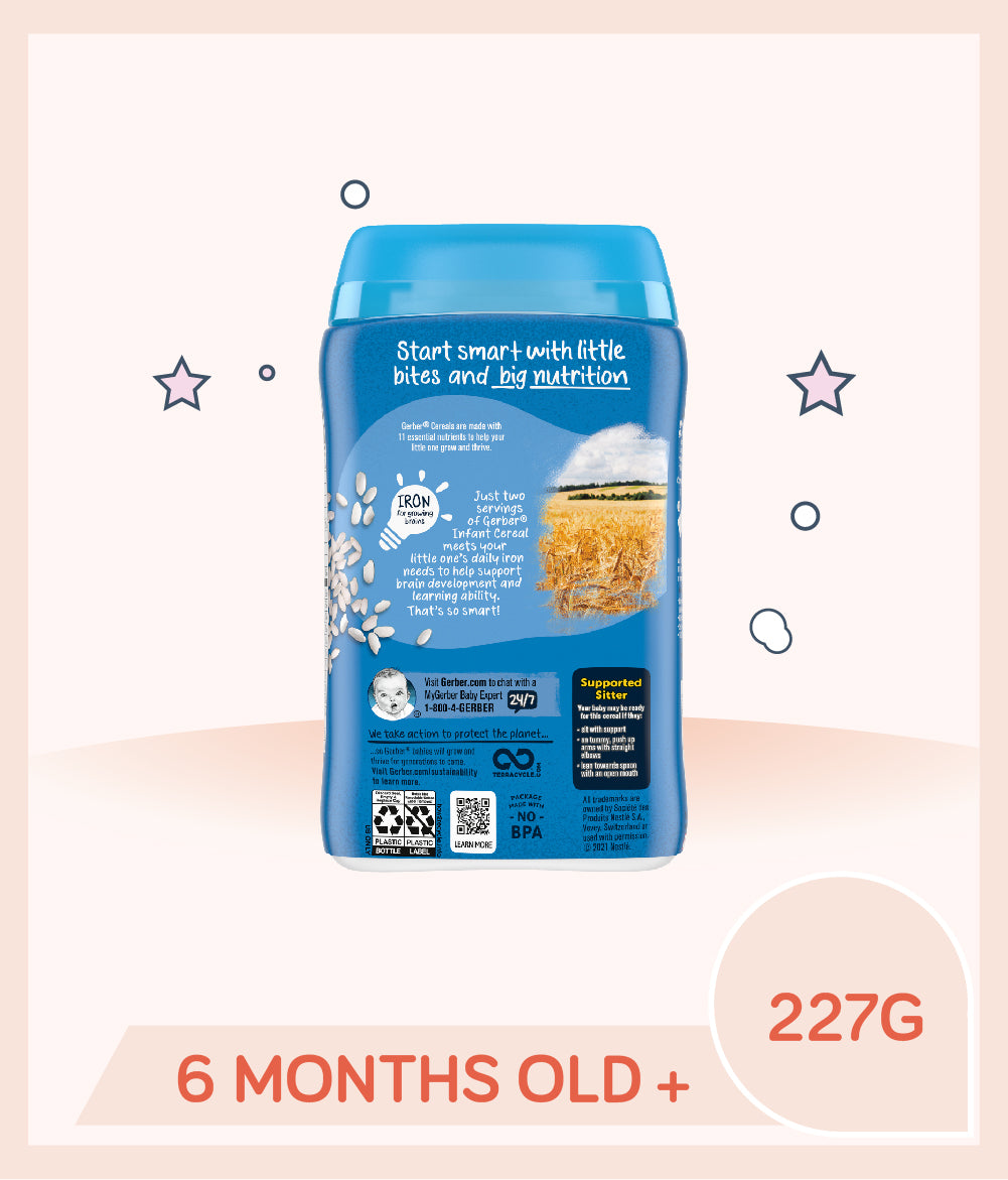 Gerber Single Grain Cereal Rice 227g Container – BB King Kong