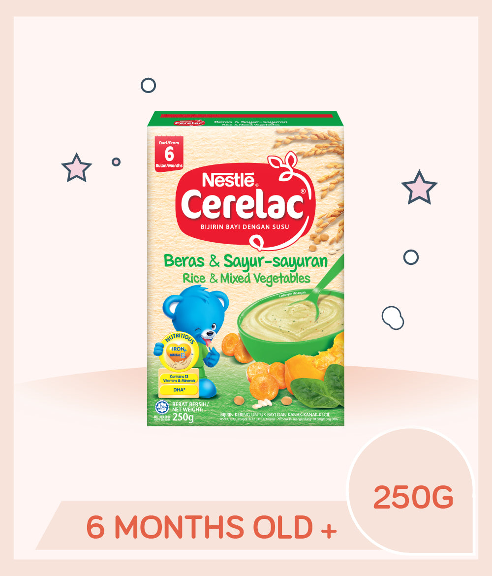 Cerelac Infant Cereal Rice & Mixed Vegetables 250g Box – BB King Kong